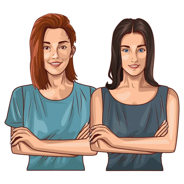 Two women Vector Art Stock Images | Depositphotos