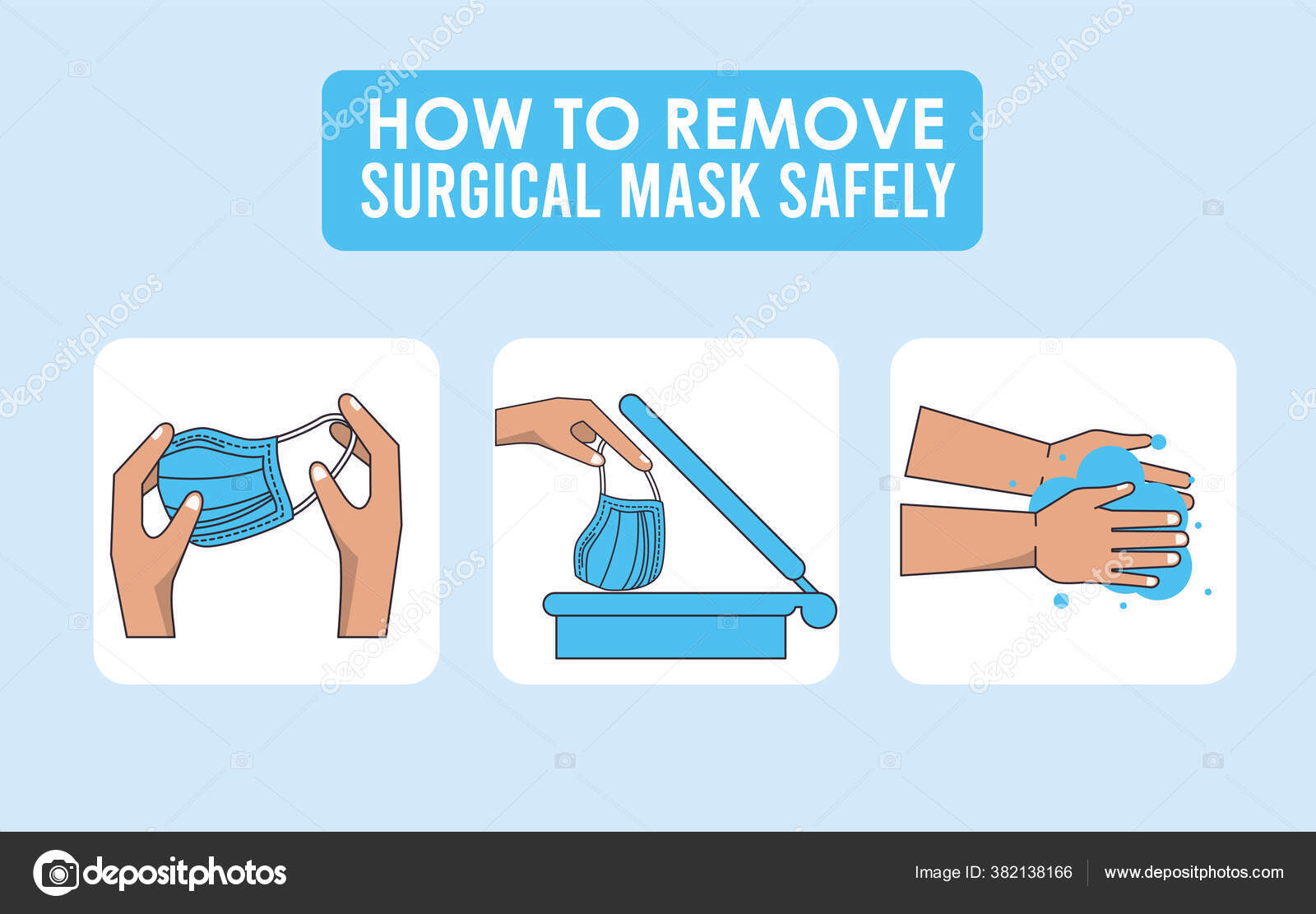 How to remove the surgical mask covid19 infographic Stock Vector Image ...