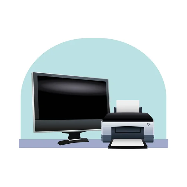 Computers and printers Stock Vector Image by ©Mjak #24589747