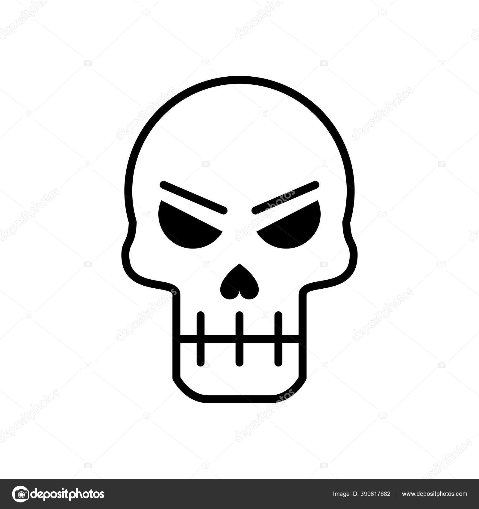 Death skull head graphic line style icon Stock Vector Image by ...
