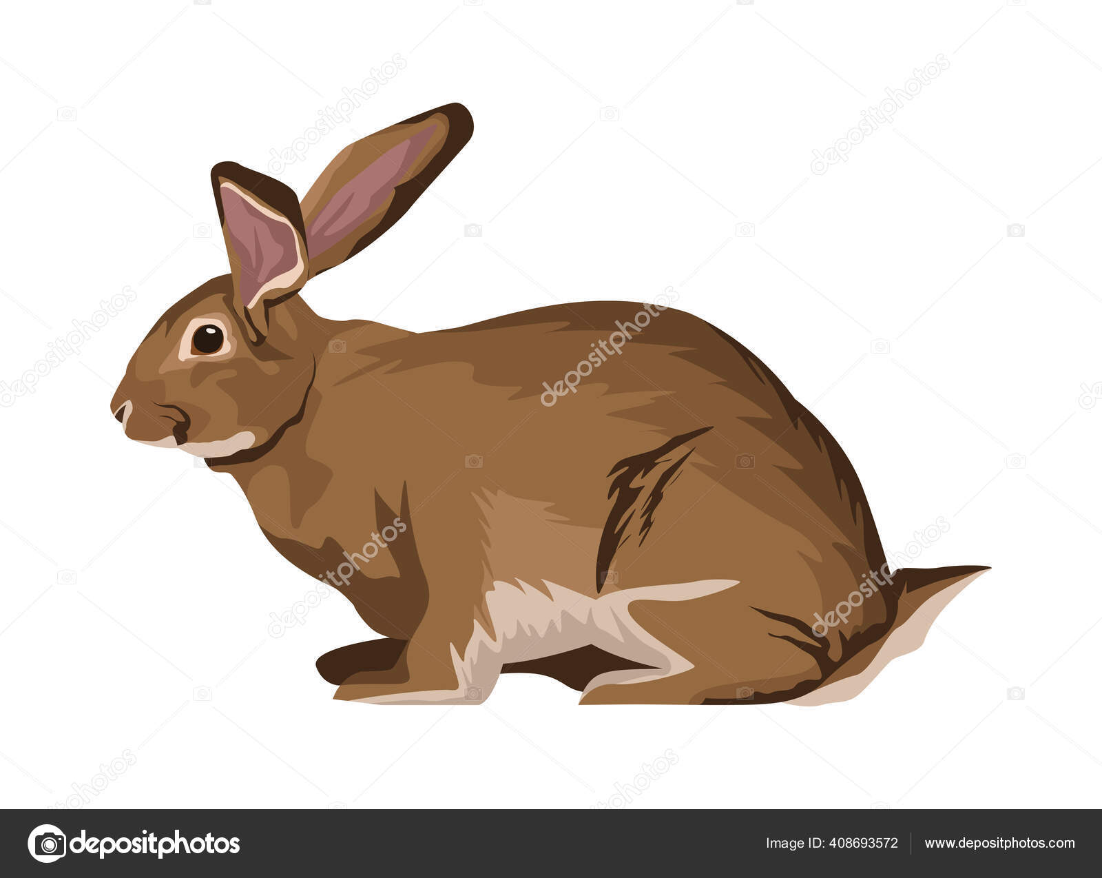 Cute wild rabbit animal nature icon Stock Vector by ©jemastock 408693572