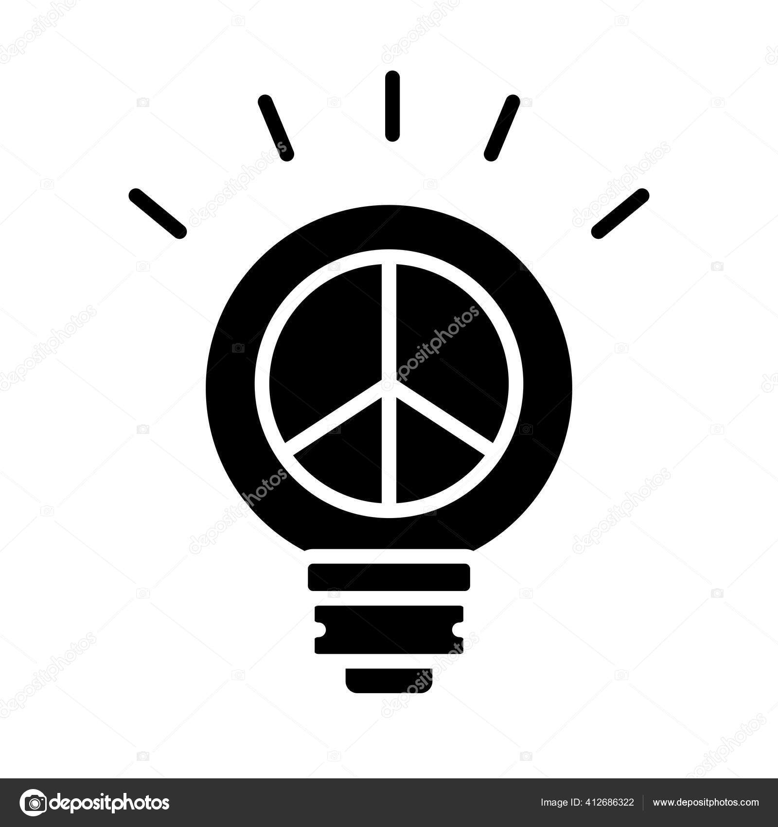Peace symbol in bulb silhouette style icon Stock Vector by ©jemastock ...