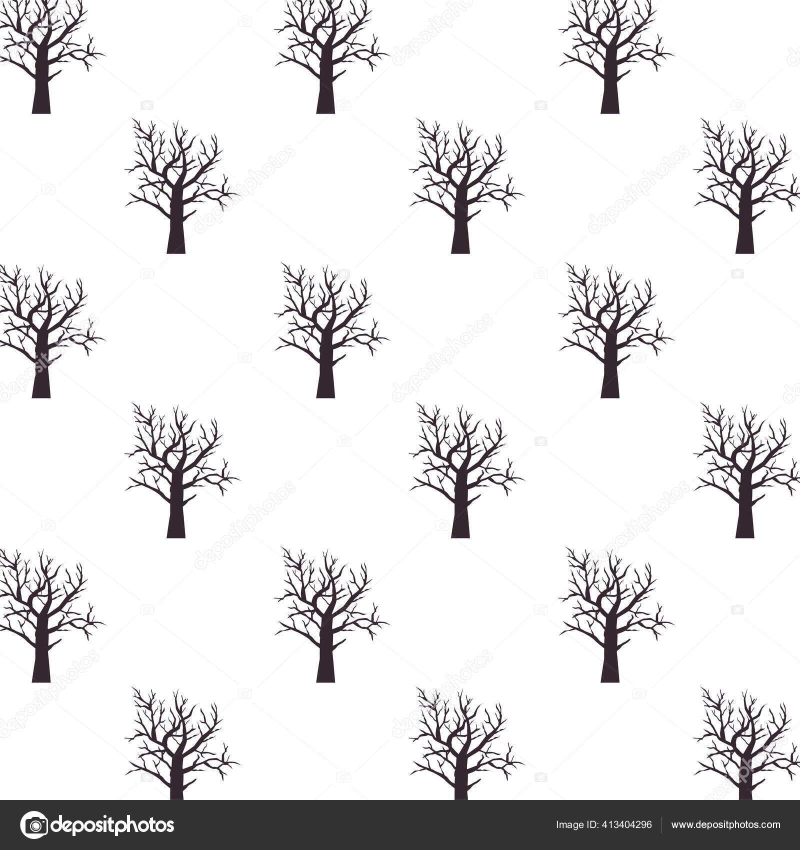Halloween dry trees pattern background Stock Vector Image by ©jemastock ...