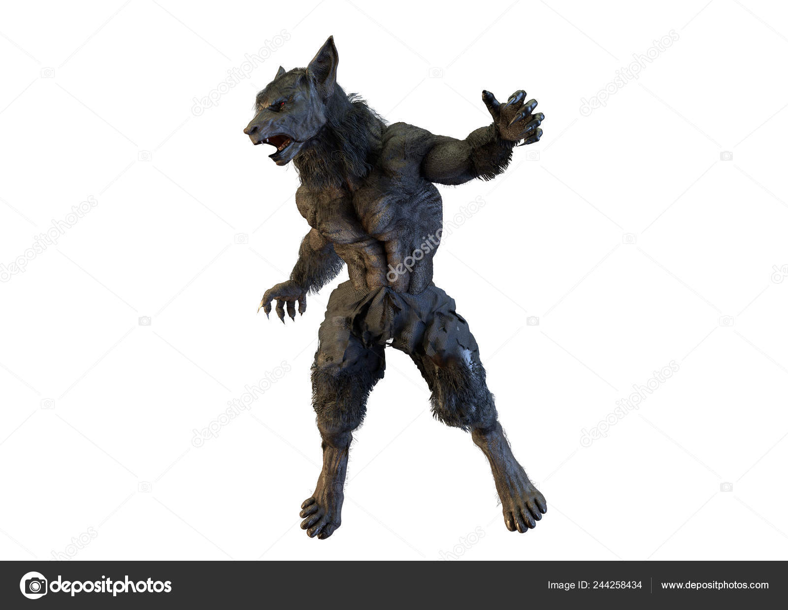 Illustration Werewolf White Background Stock Photo by ©DenisSmile 244258434