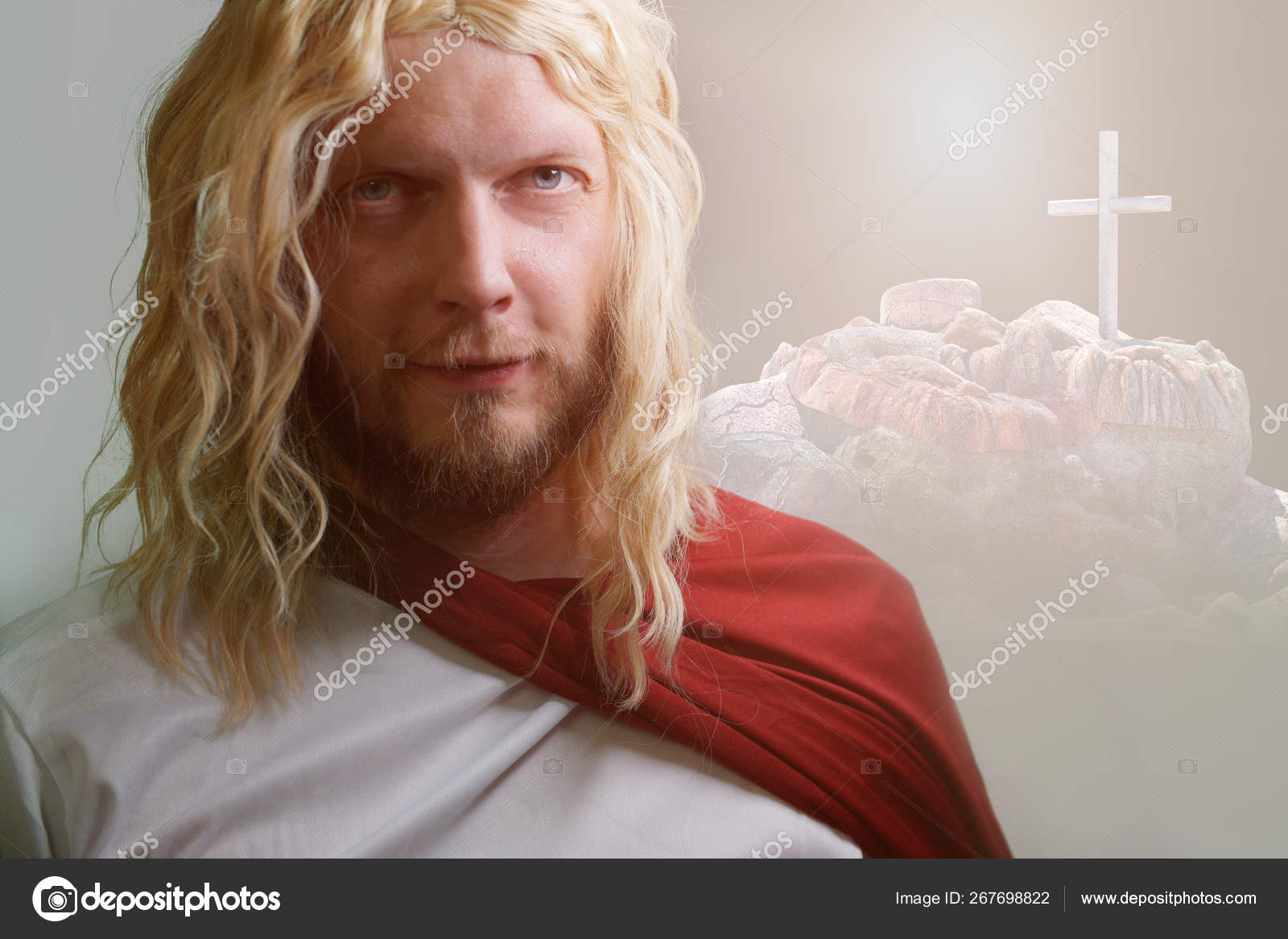 Jesus Christ Portrait Light Background — Stock Photo © DenisSmile ...