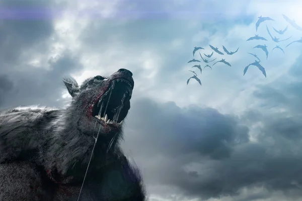 Werewolf Halloween Background Render — Stock Photo © DenisSmile #309068826