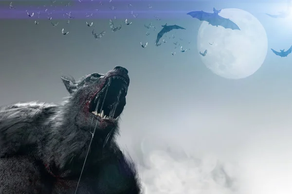 Werewolf Halloween Background Render — Stock Photo © DenisSmile #309068826