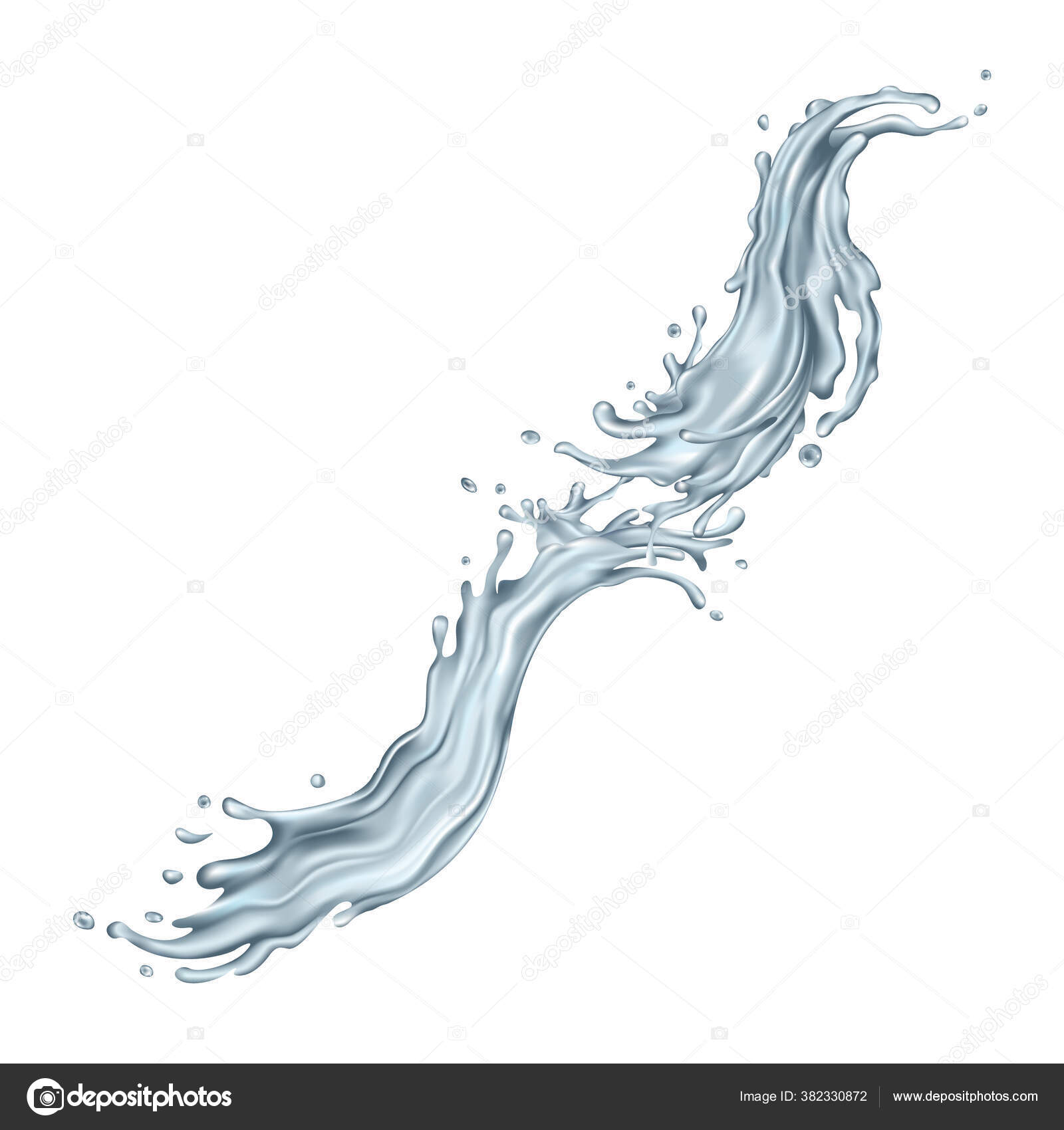 Clear water splashes on a white background Stock Vector by ©ConceptCafe ...