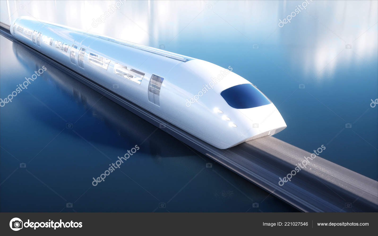 Speedly Futuristic monorail train. Sci fi station. Concept of future ...