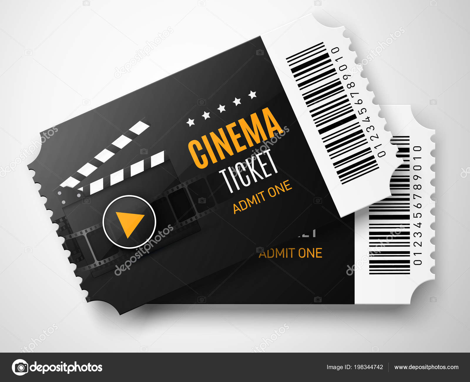 Cinema tickets background. Vector movie poster illustration. Stock ...