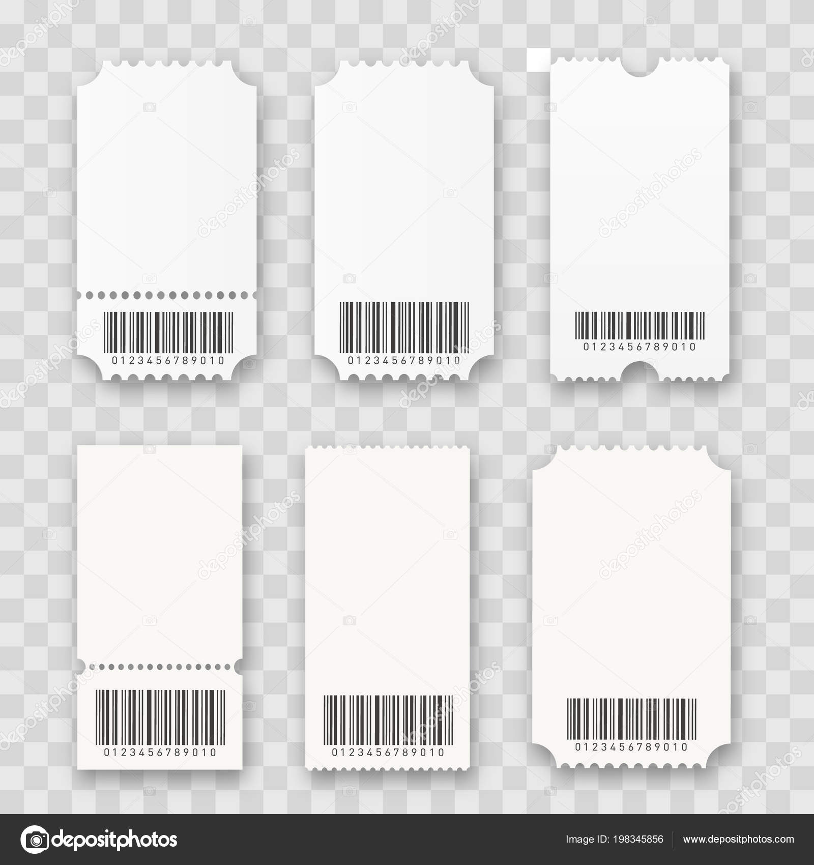 Blank tickets with barcodes isolated. Vector illustration Stock Vector ...