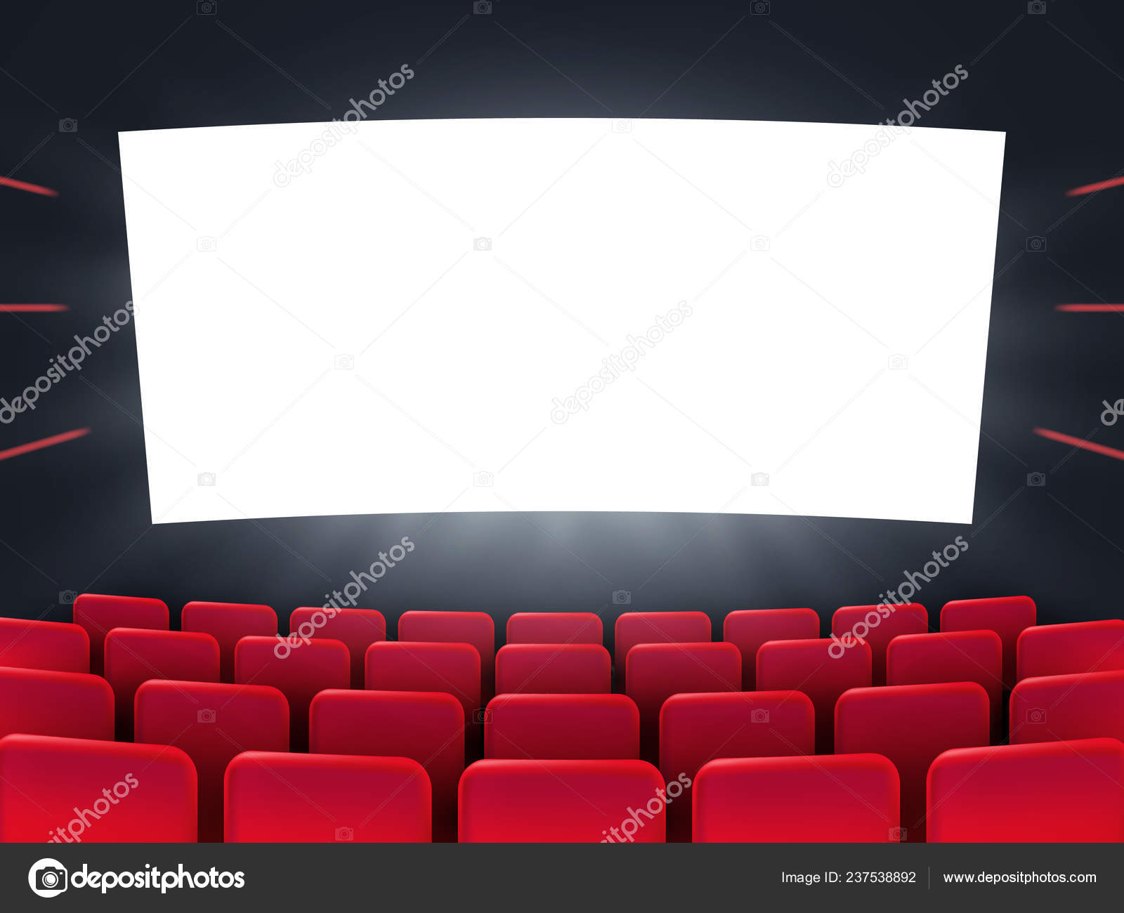 Cinema screen with red seats. Stock Vector Image by ©Ket4up #237538892