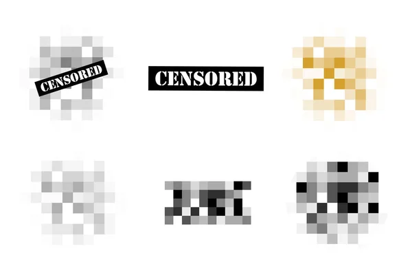 Isolated Set of censor bar. Censored signs concept. Pixel censored ...