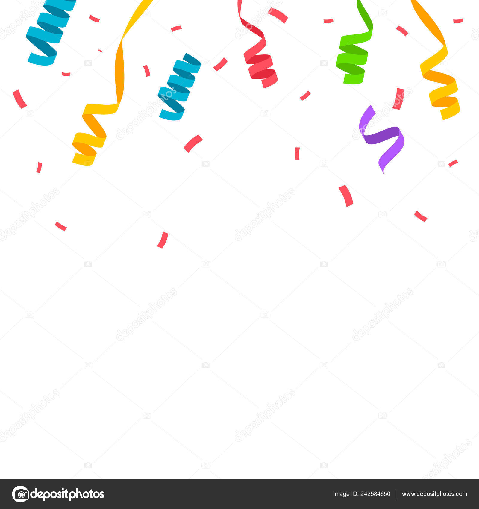 Colorful confetti isolated. Festive vector illustration Stock Vector by ...