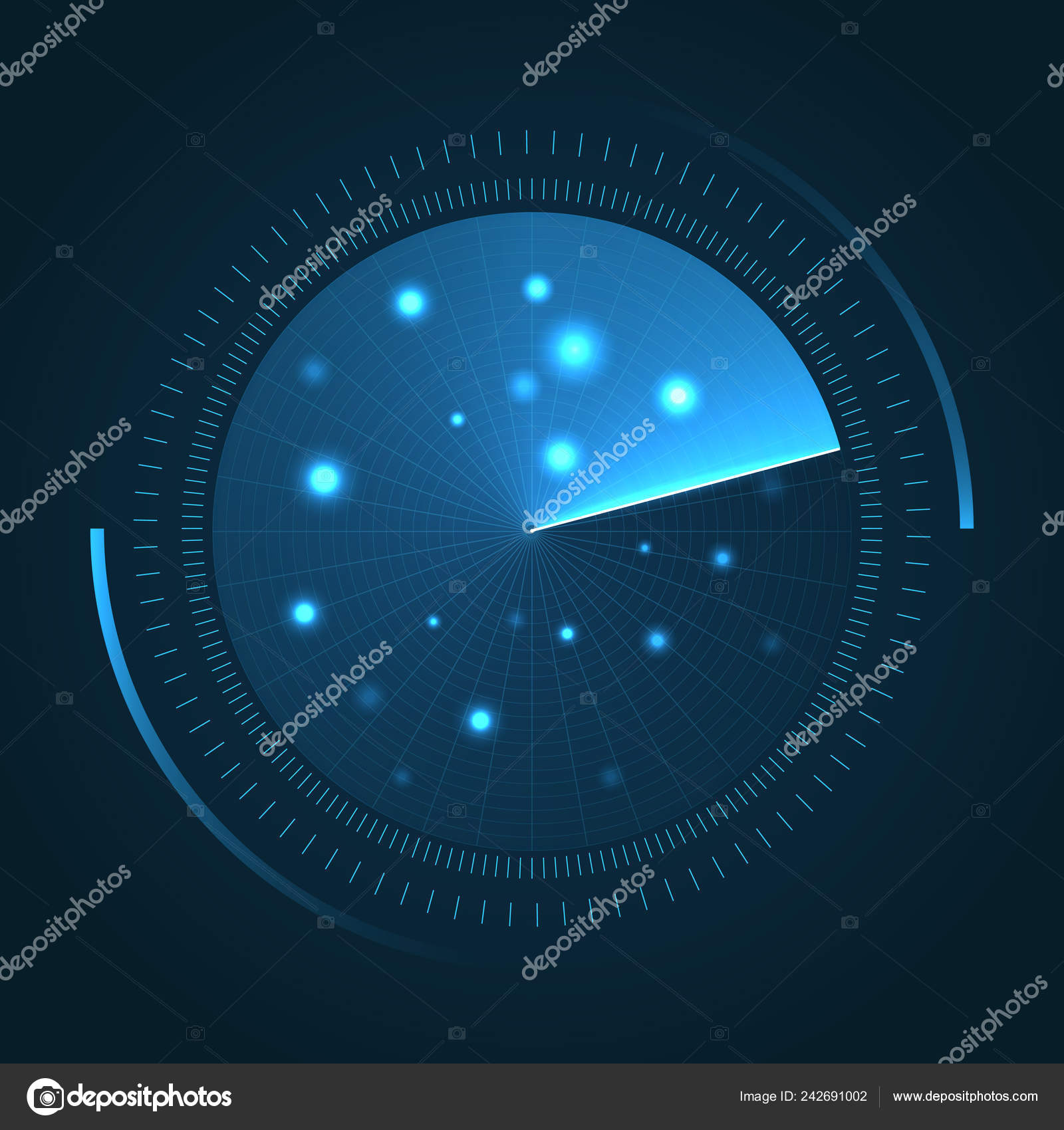 Radar screen. Sonar search. Vector HUD Stock Vector Image by ©Ket4up ...