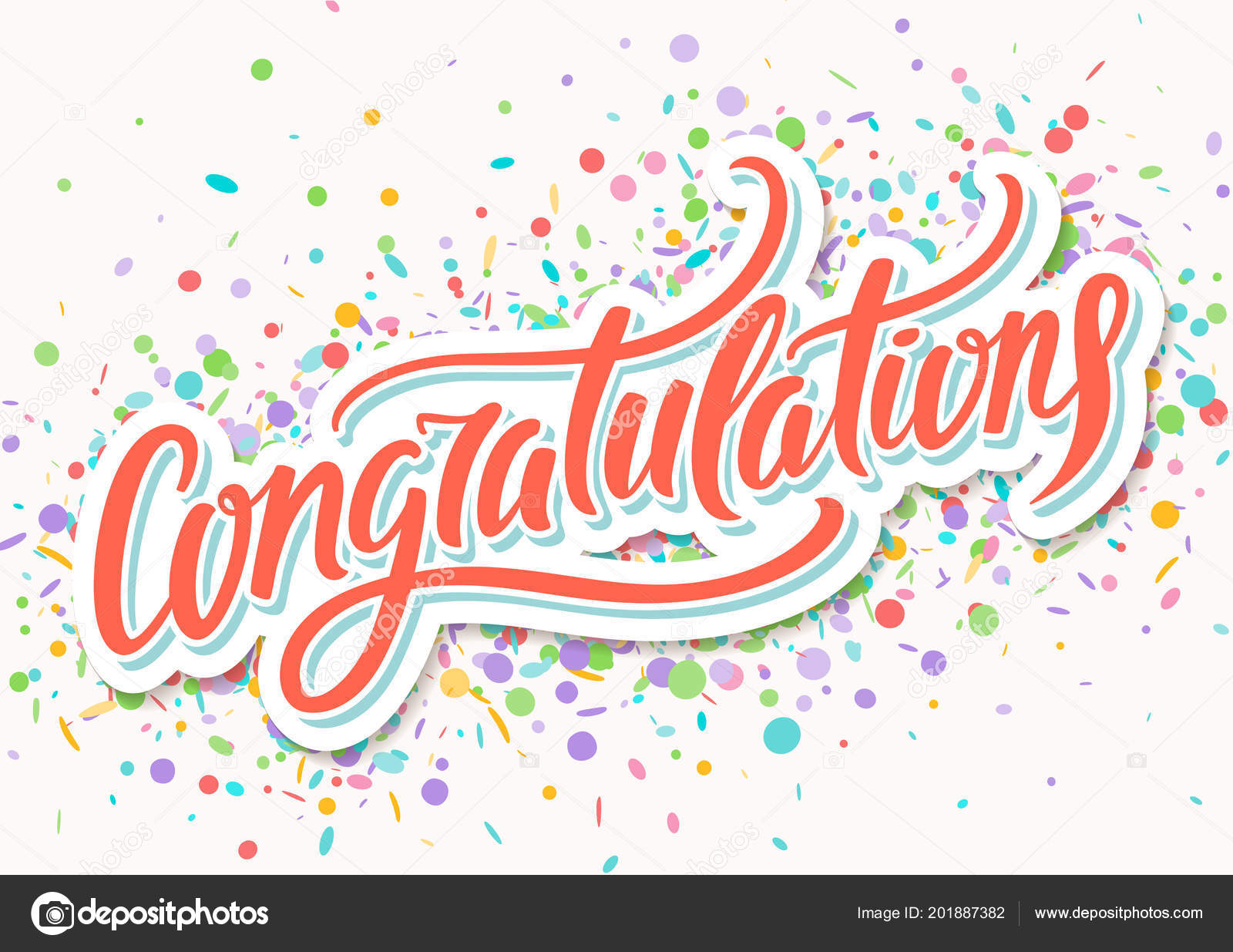 Tarjeta de felicitaciones. Letras manuales Vector de stock #201887382 ...