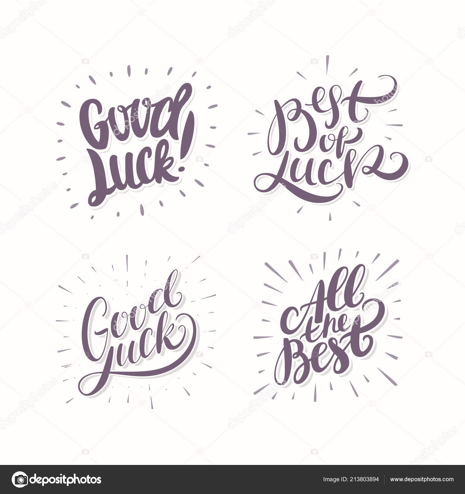 ¡Buena suerte! Te deseo lo mejor. Mucha suerte. Letras vectoriales ...