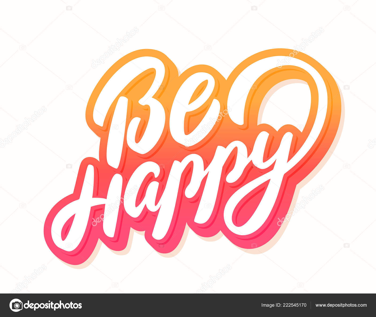 Be Happy. Vector lettering. Stock Vector Image by ©alexgorka #222545170