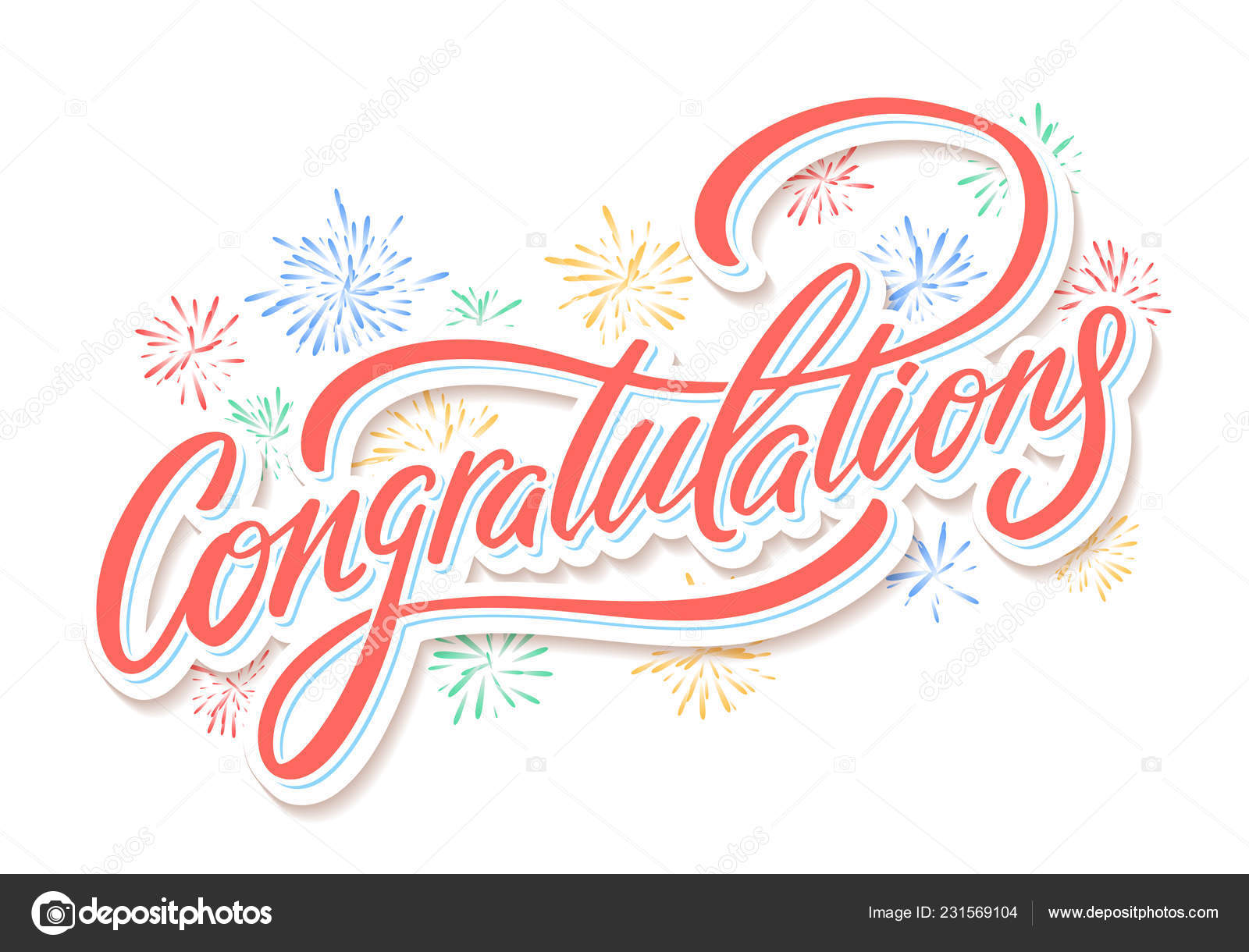 Congratulations card. Hand lettering Stock Vector by ©alexgorka 231569104