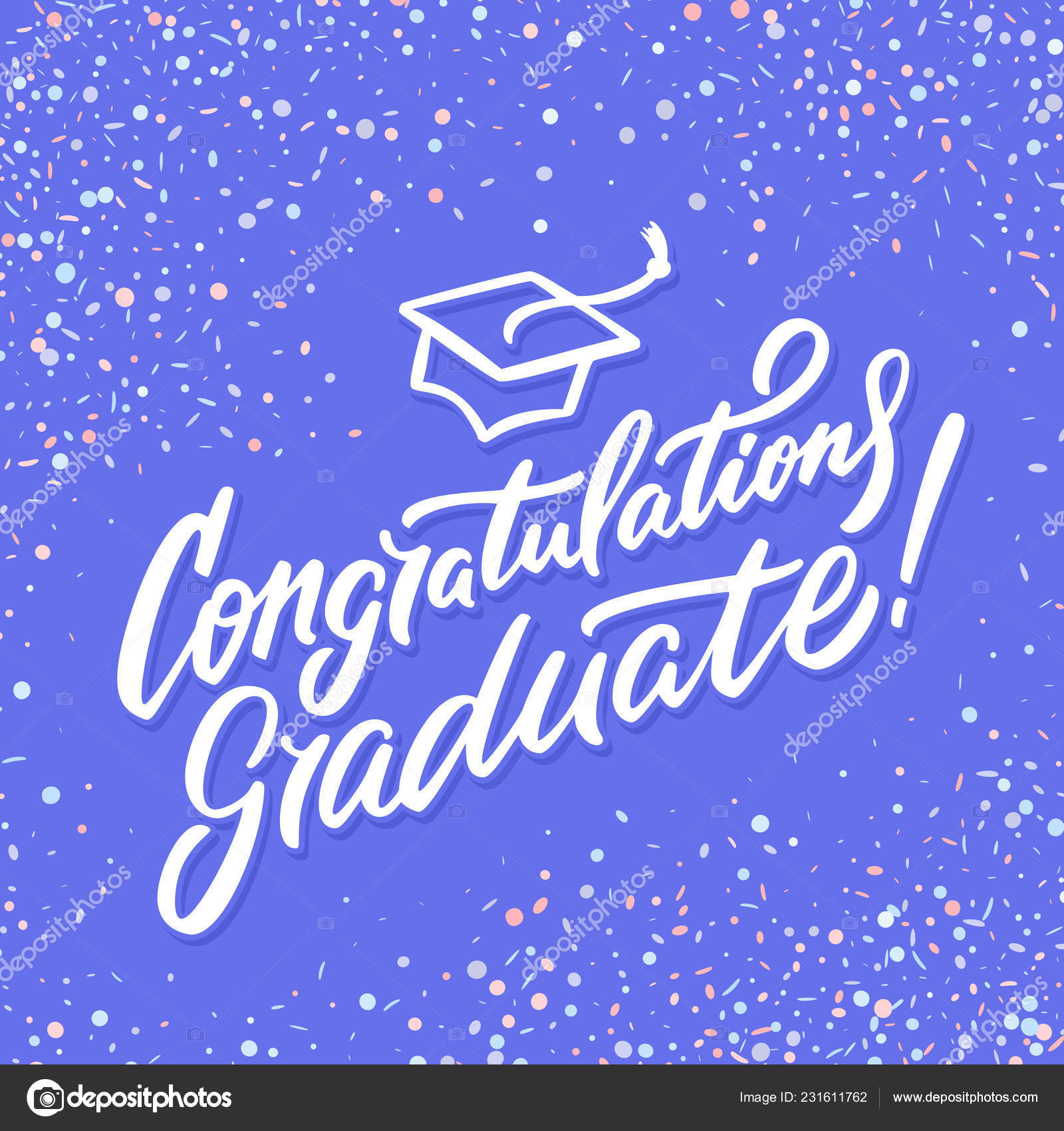 Congratulations graduate. Hand lettering Stock Vector Image by ...