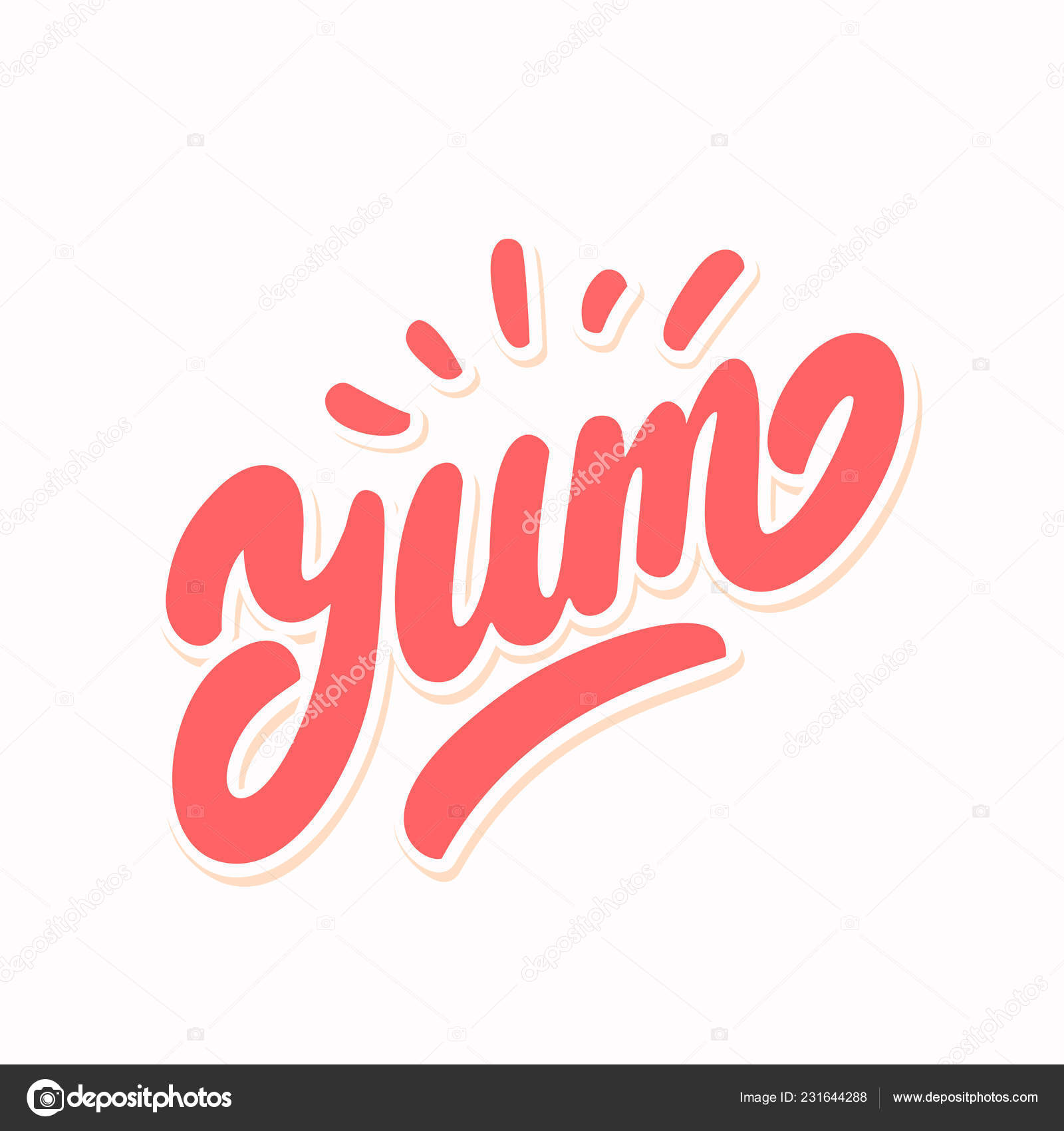 Yum. Yummy word. Vector lettering. Stock Vector Image by ©alexgorka ...