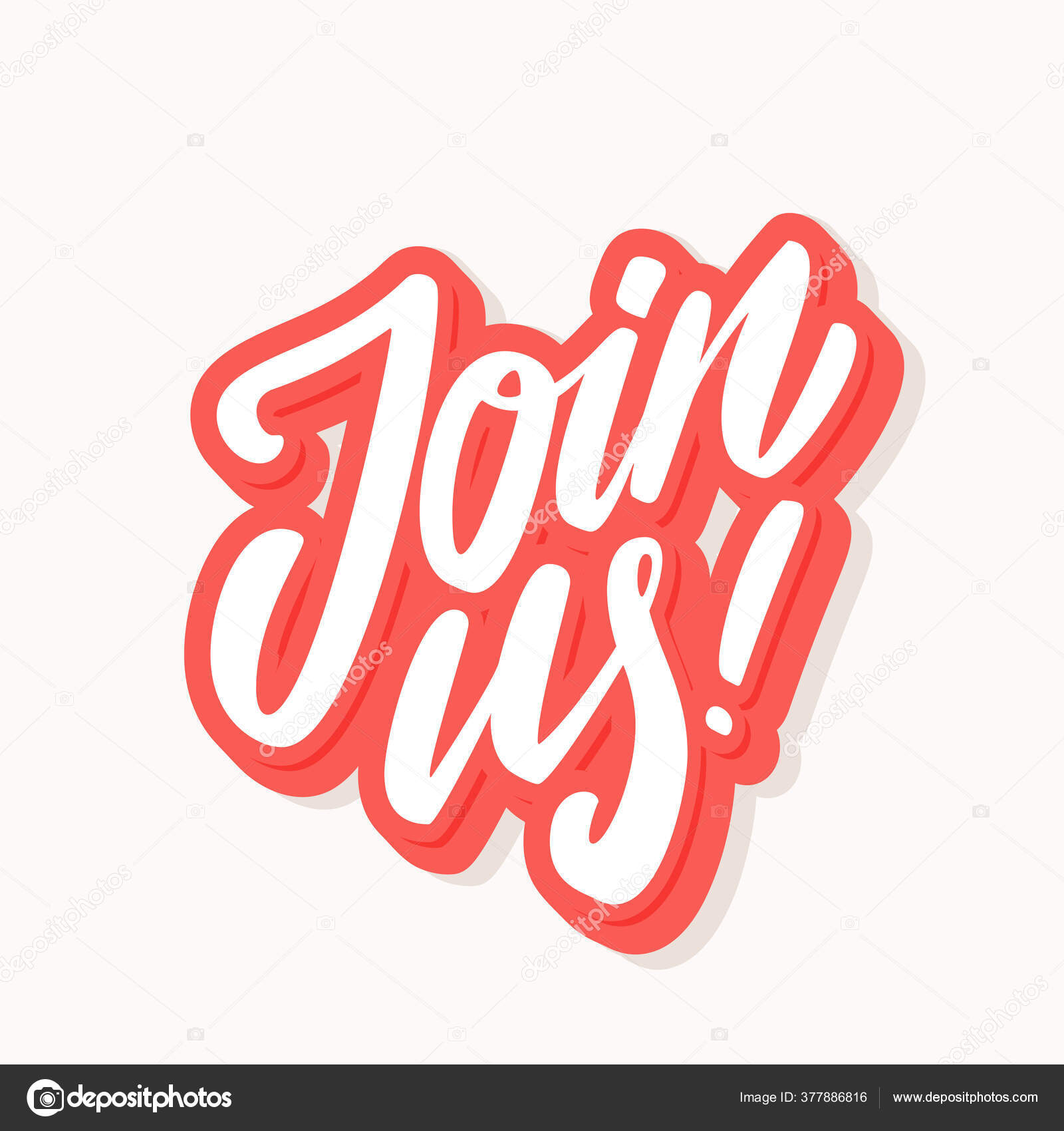 Join us. Vector lettering banner. — Stock Vector © alexgorka #377886816