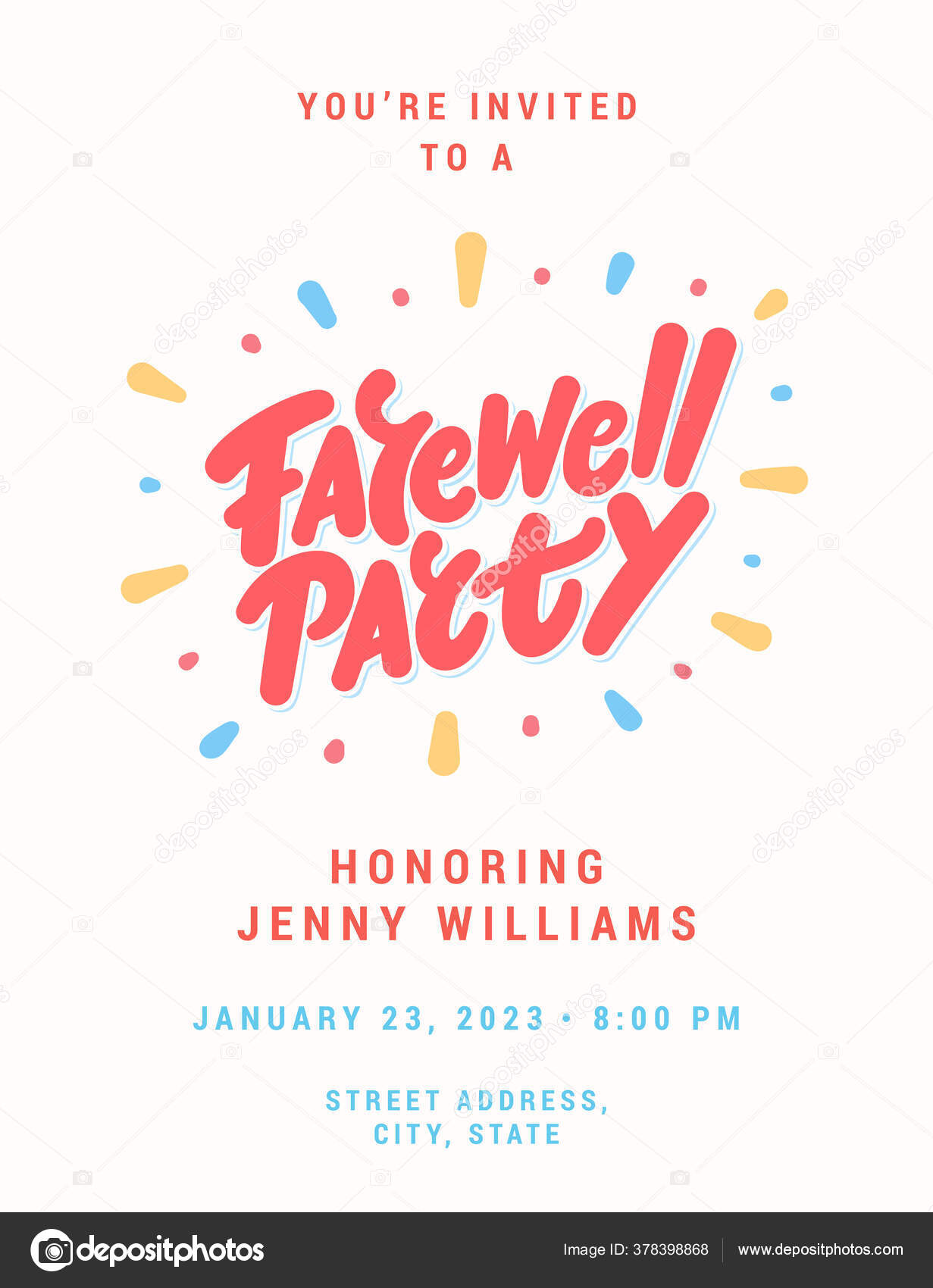 Farewell party invitation. Vector lettering. Stock Vector Image by ...