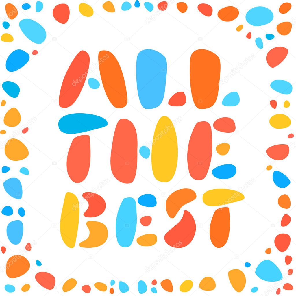 Te deseo lo mejor. Tarjeta de despedida. Letras vectoriales. 2022