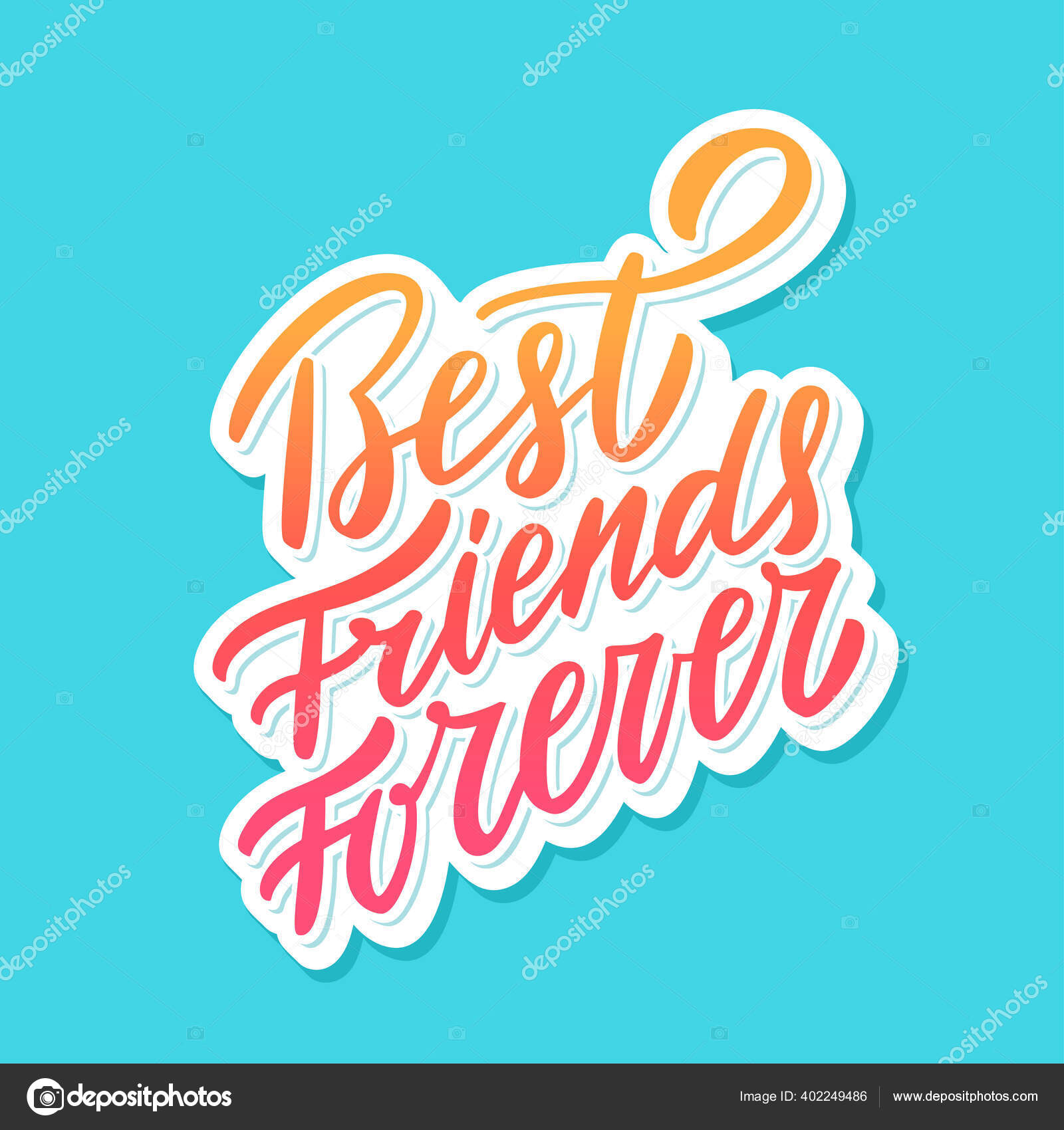 Melhores amigos para sempre. Letras manuais. vetor(es) de stock de ...