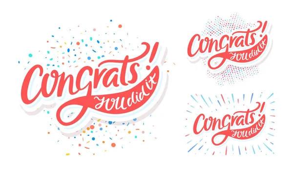 Congratulations card. Congrats. You Did It. Stock Vector by ©alexgorka ...