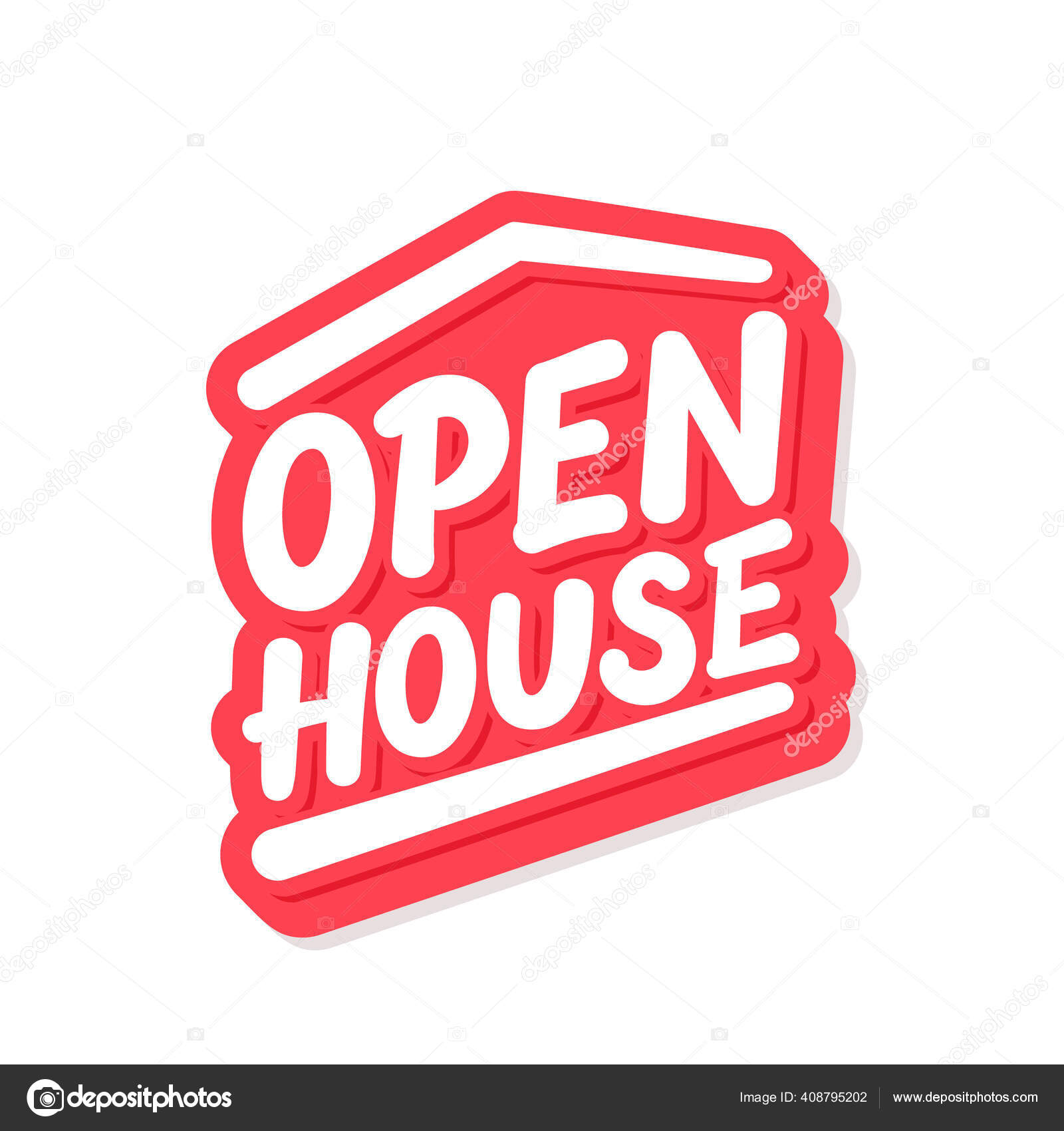 Open house. Vector lettering sign. Stock Vector Image by ©alexgorka ...