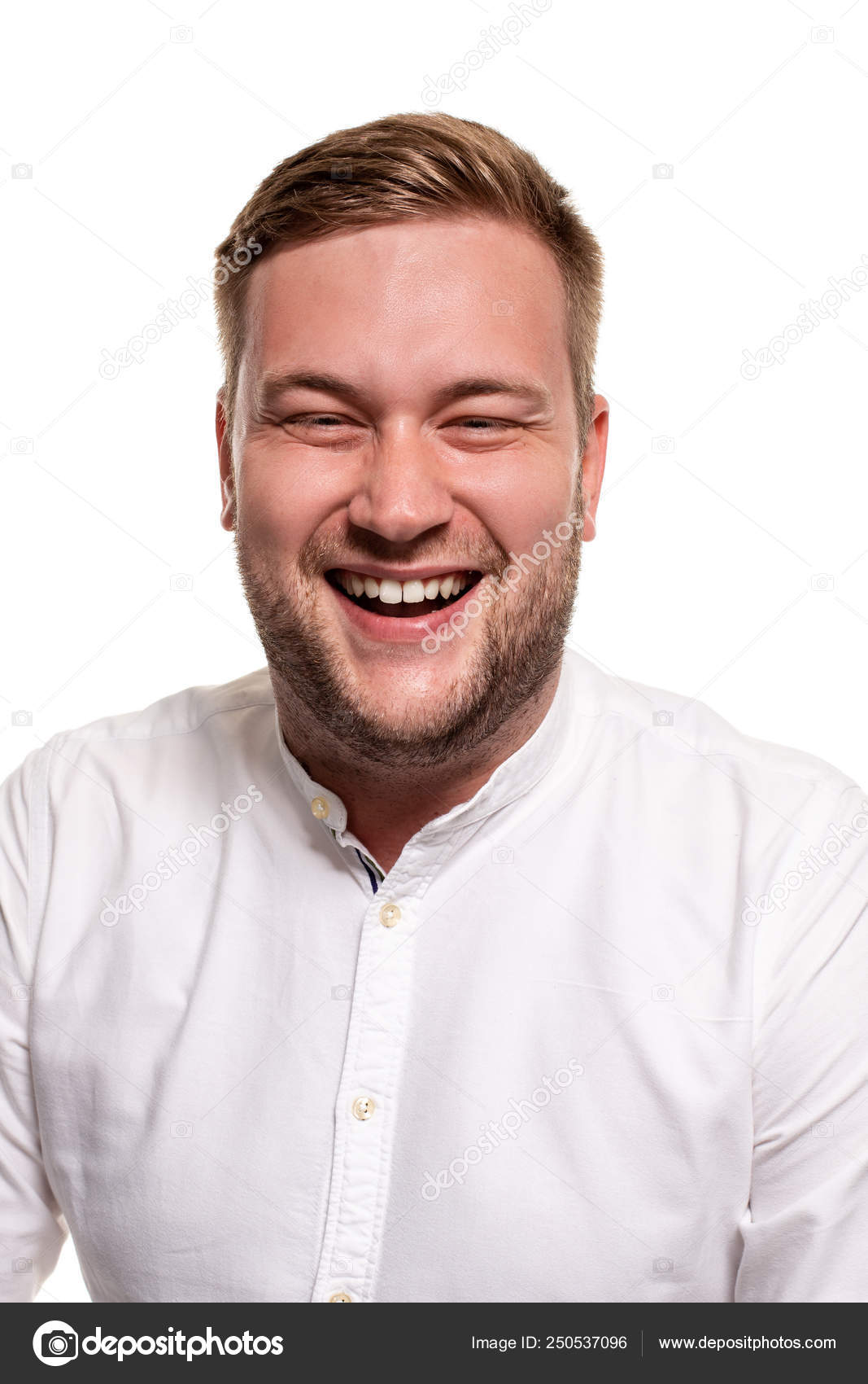 Close up horizontal portrait of a handsome man with a beard, stylish ...