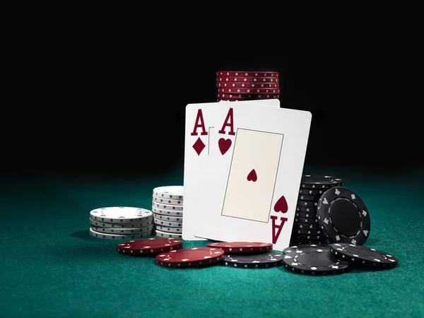 Chips and two aces Stock Photo by ©cookelma 2371258
