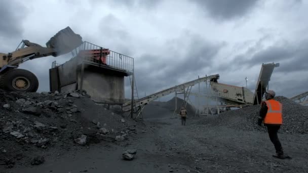 An overview of a coal production process at the coal mine — Stock Video ...