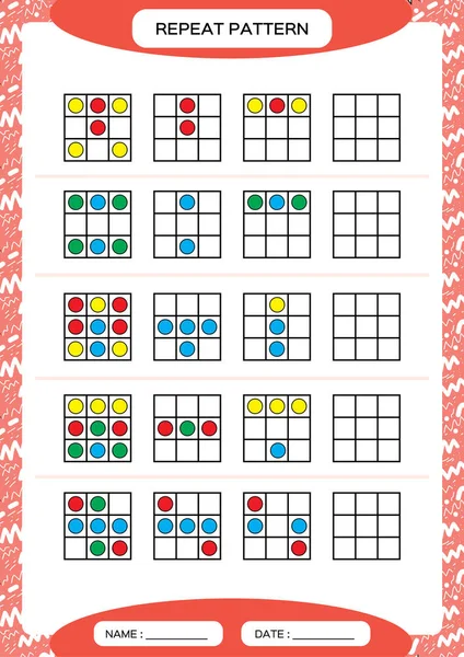 Complete Repeating Patterns Worksheet Preschool Kids Practicing Motor ...
