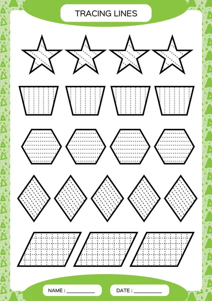 Tracing Lines Activity For Early Years. Preschool worksheet for practicing fine motor skills ...