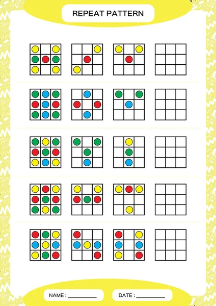 Complete Repeating Patterns Worksheet Preschool Kids Practicing Motor ...