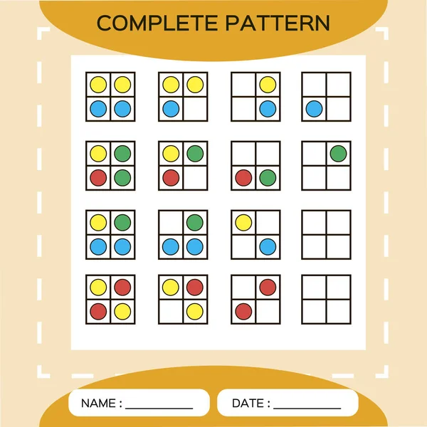 Complete Repeating Patterns Worksheet Preschool Kids Practicing Motor ...