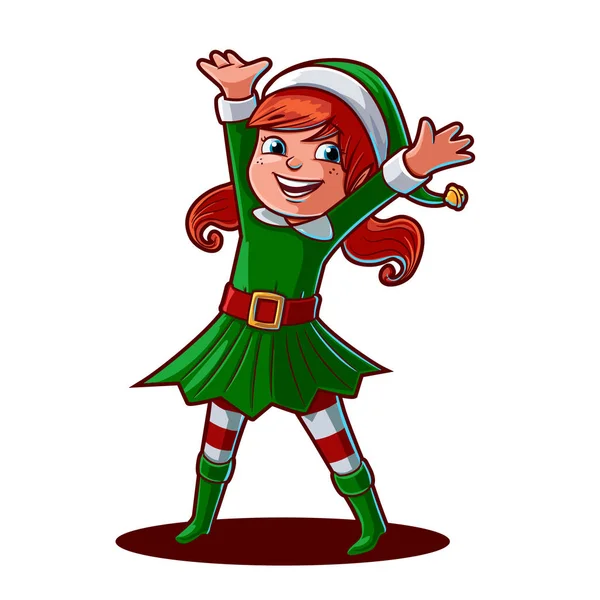 Elf Boy Carrying Stack Christmas Presents Isolated Character White ...