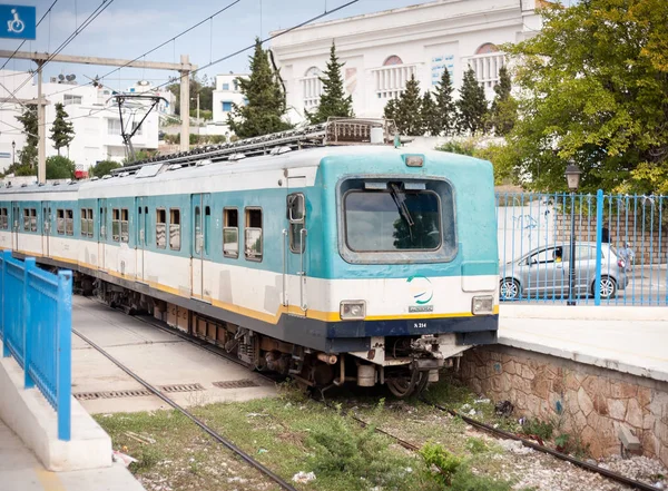 Suburban electric train on a blurred background — Stock Photo © Leonid_Andronov #26183713