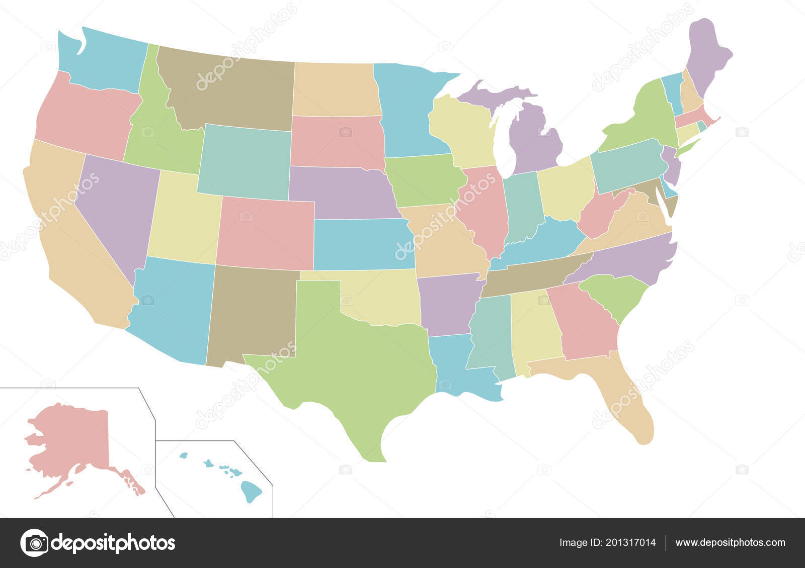 Blank Usa Map Vector Illustration Isolated White Background Editable ...