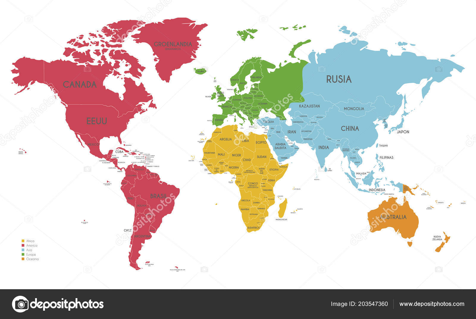 Political World Map Continents