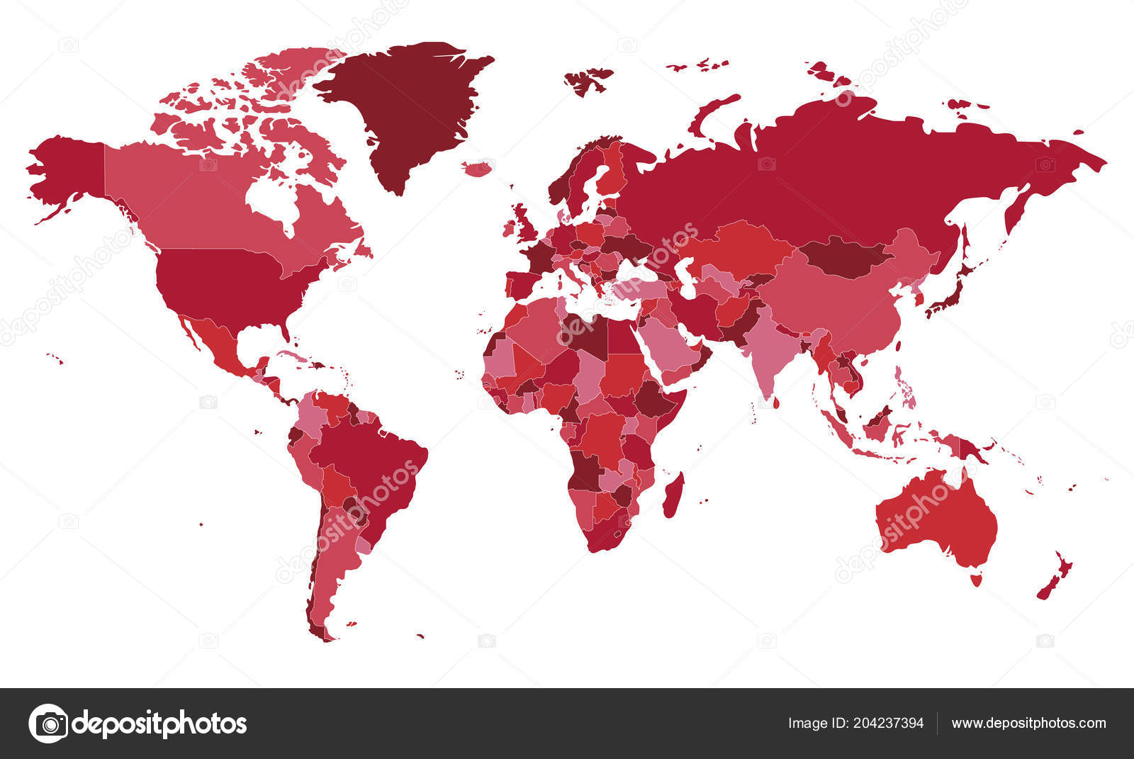 Blank Political World Map Vector