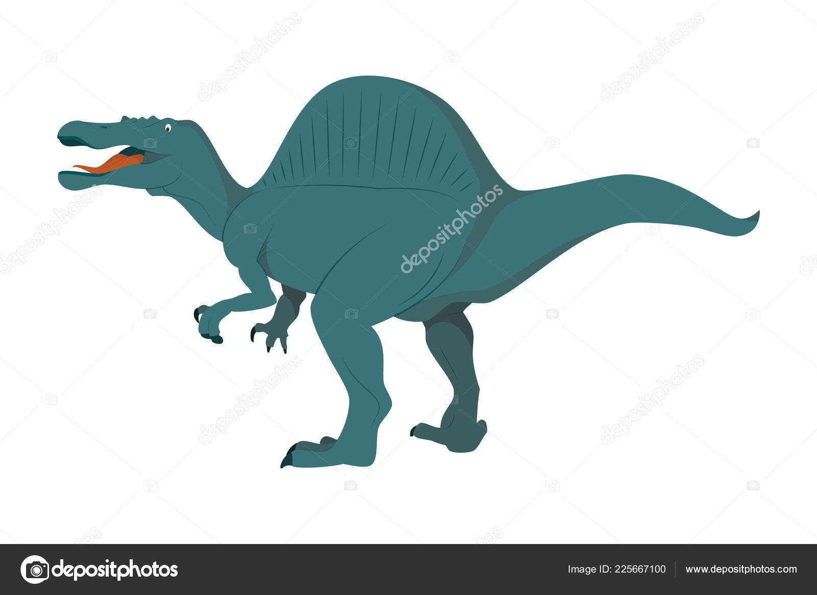 Spinosaurus Vector Illustration Isolated White Background Dinosaurs ...