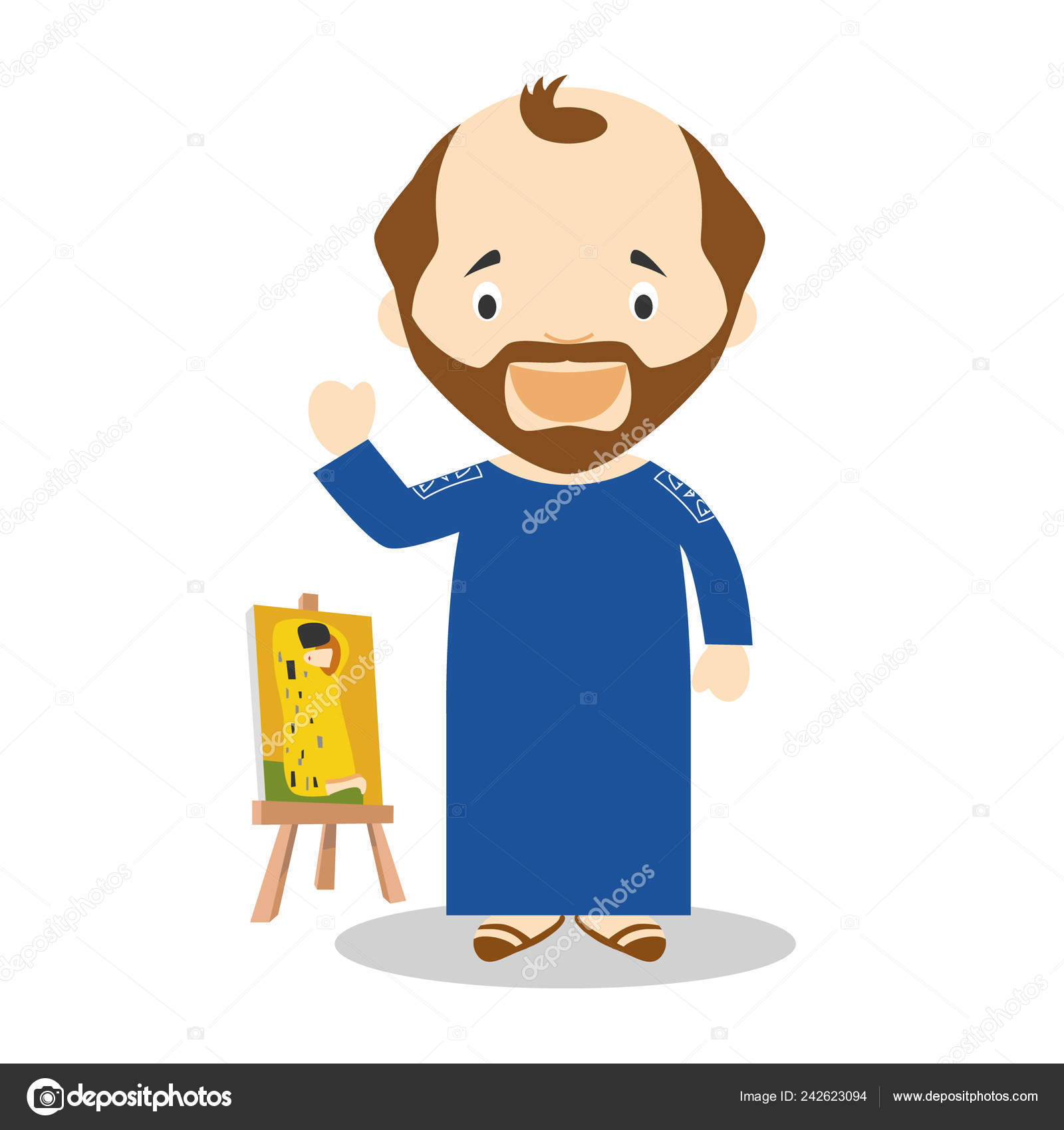 Gustav Klimt Seriefigur Vektorillustration Barn Historien Samling ...