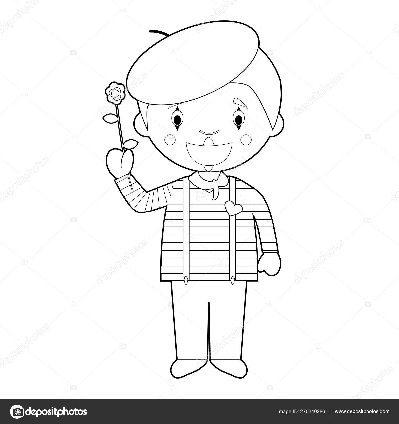 Fácil para colorear ilustración vectorial de dibujos animados de un ...