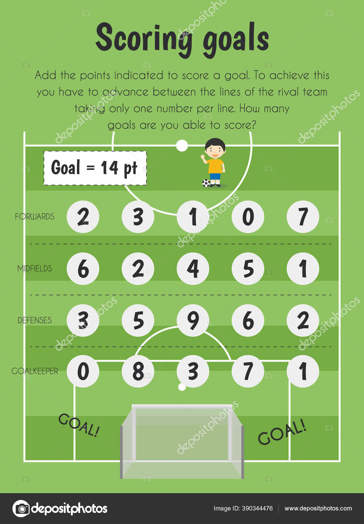 Scoring Goals Educational Sheet Primary Module Numerical Ability Years ...