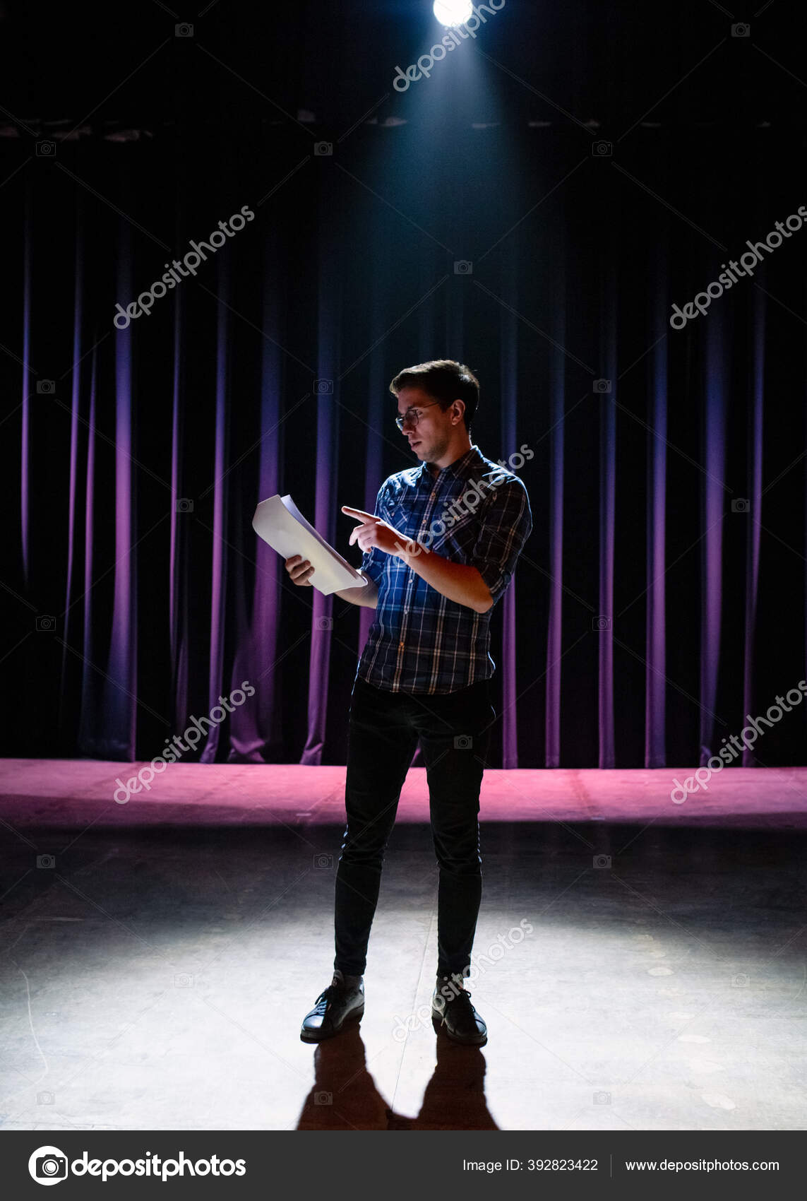 Medium Shot Actors Actresses Rehearsing Scene Theater Medium Shot Actor ...