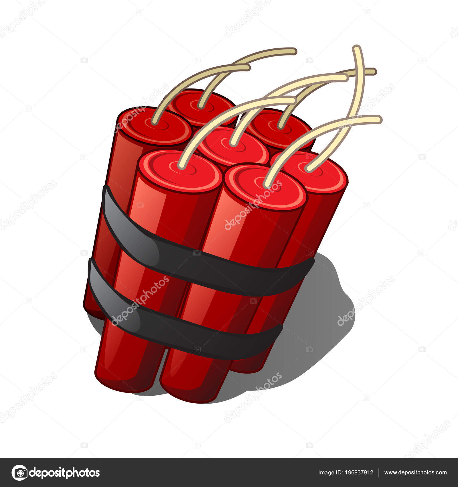 The bundle of sticks of dynamite isolated on a white background. Vector ...