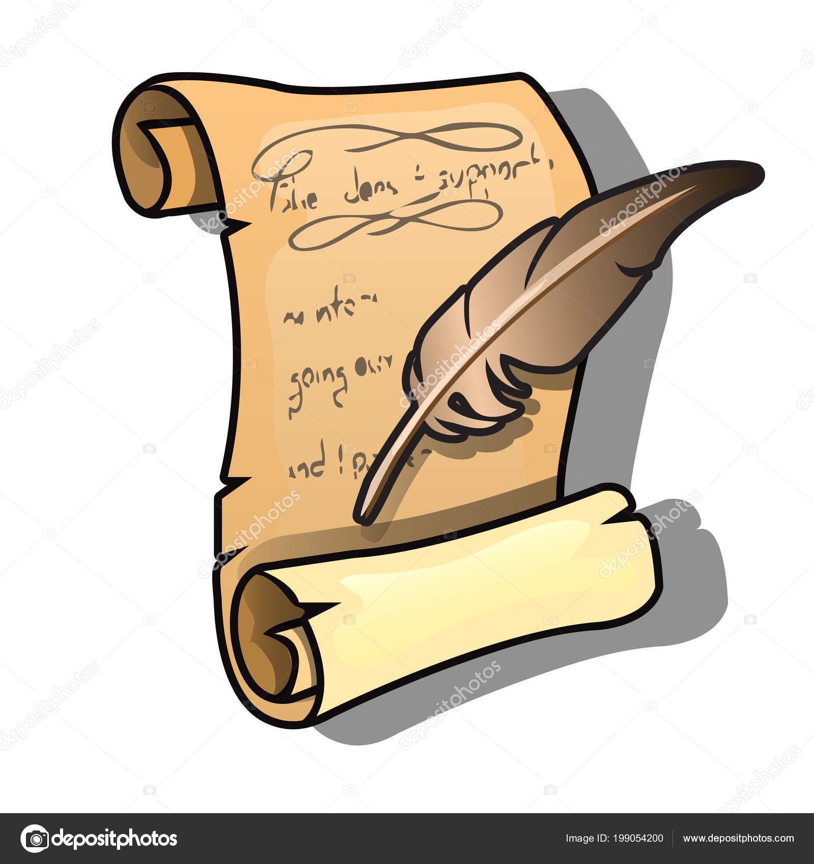 Una hoja enrollada de papel vintage con un mensaje escrito a mano ...